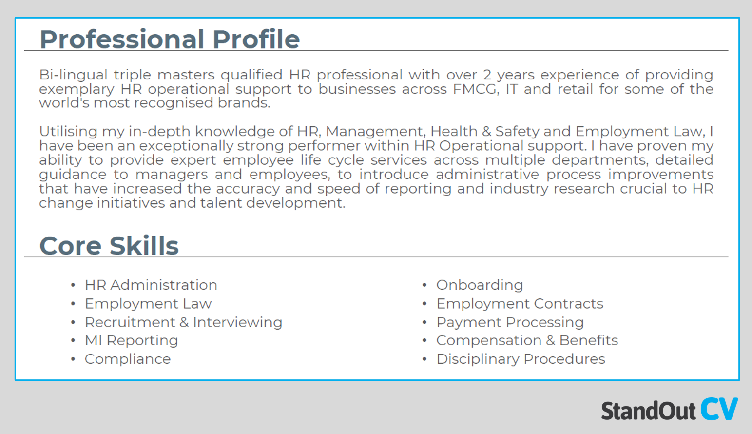 Personal Presentation For Cv
