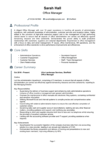 2 Office manager CV examples + writing guide [Get hired quickly]
