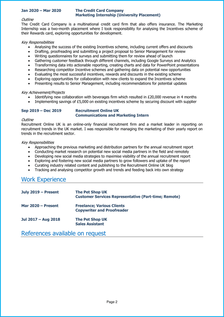 9 graduate CV examples + step-by-step guide [Get noticed]