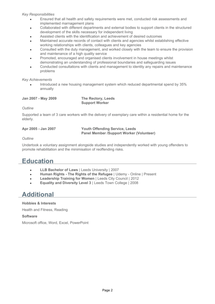 Support worker CV examples that will get you hired