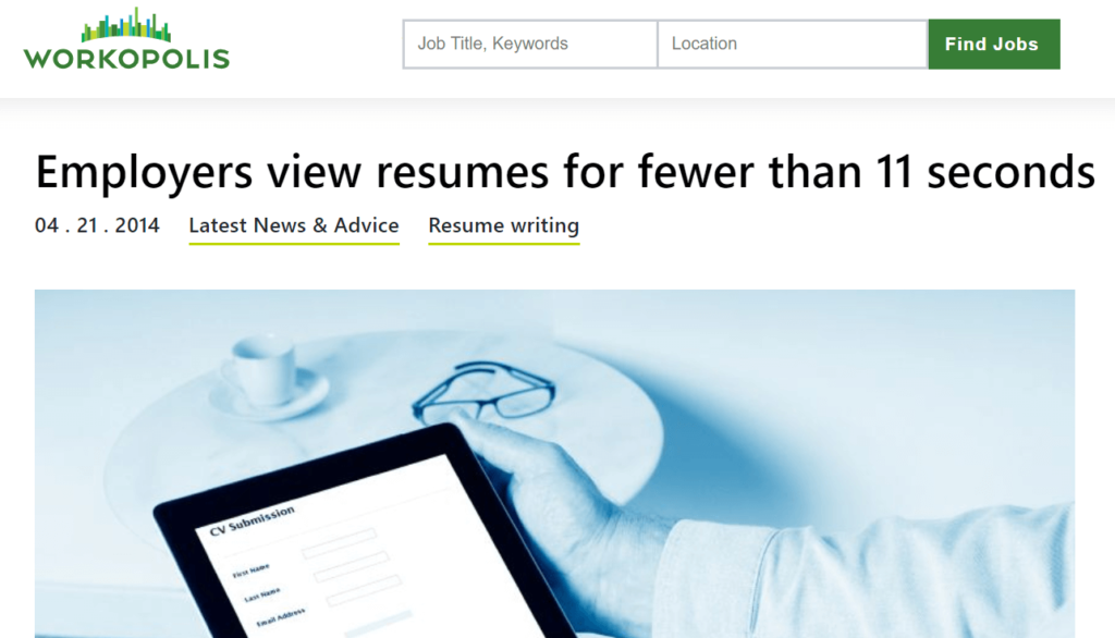 How long recruiters spend looking at your CV | 2025 study