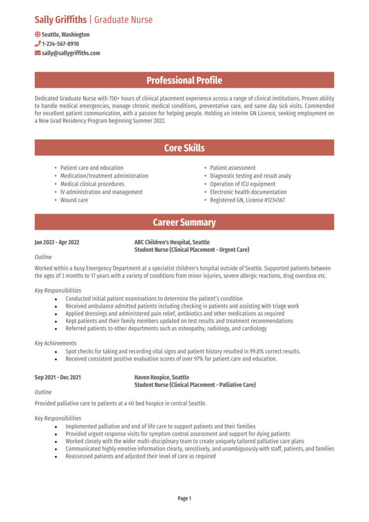 New Grad Nursing Resume Example Guide And Resume Template