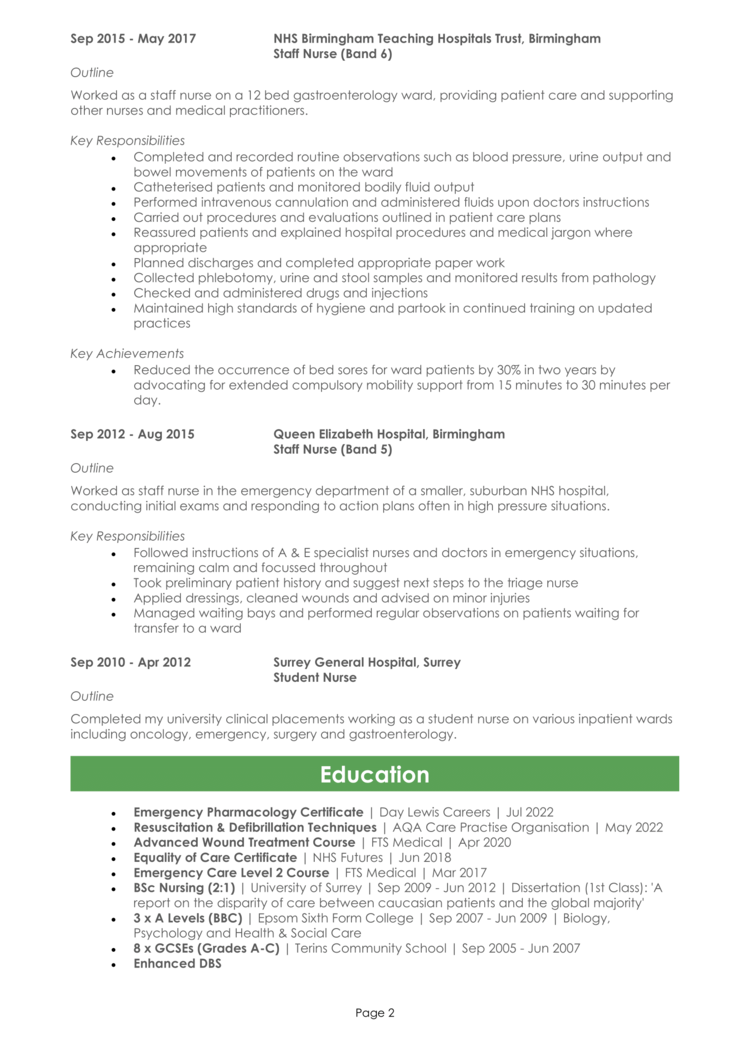 11 Nursing CV examples + expert guide [Get noticed]