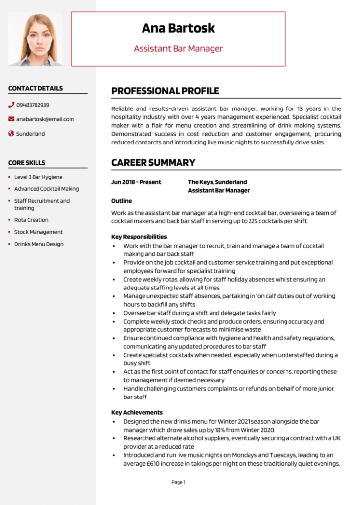 5 Assistant manager CV examples + writing guide [Get noticed]