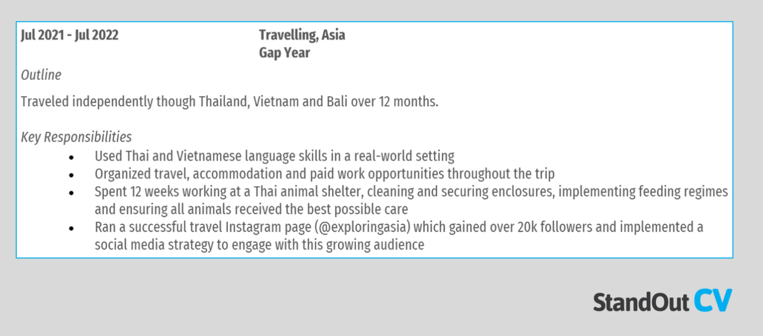 5 ways to include travel on your CV & get hired + examples