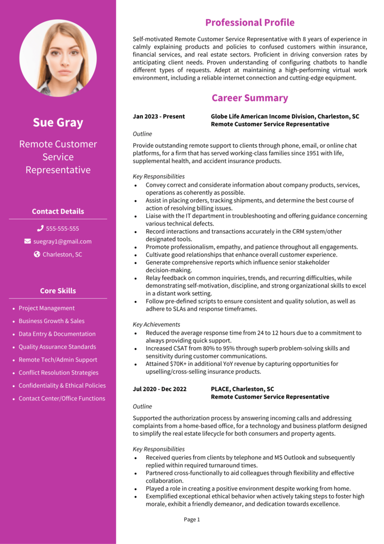 Remote Customer Service Resume Example Guide Get Hired Remote Customer Service Resume Example Guide Get Hired