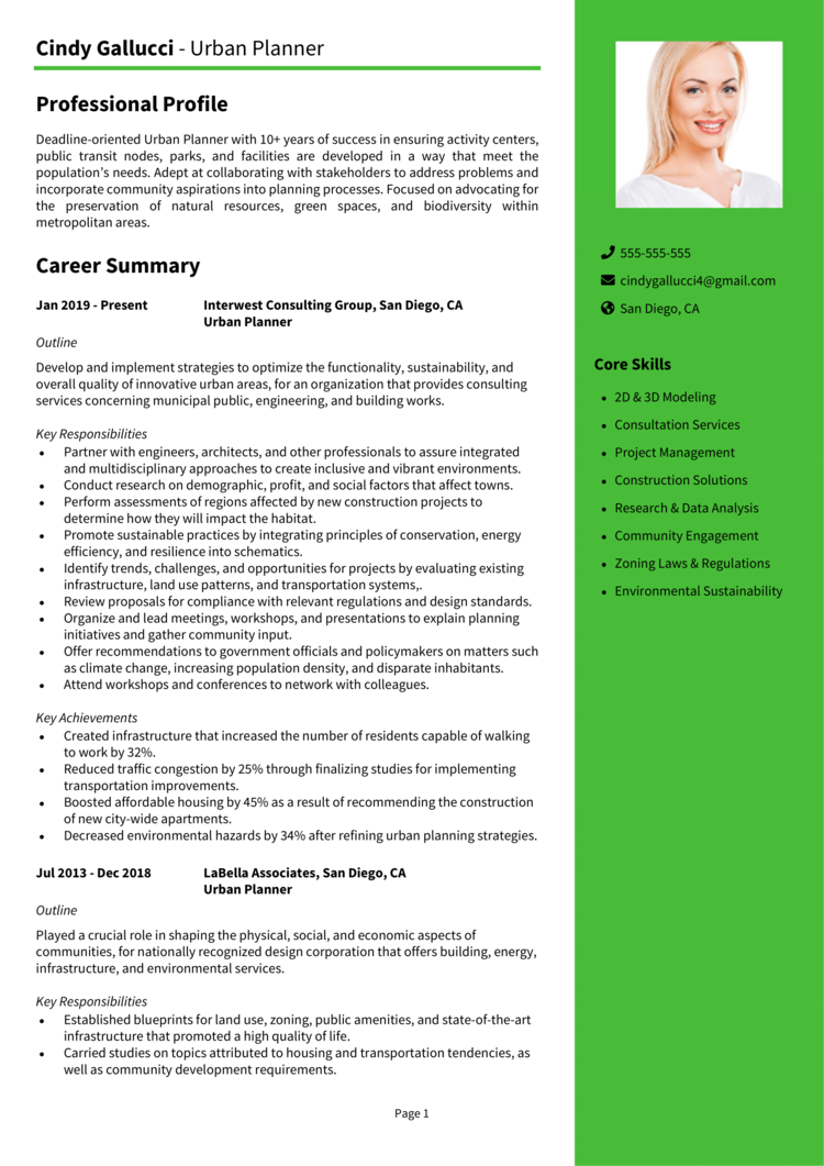 Urban Planner Resume Example Guide Get Hired Fast 
