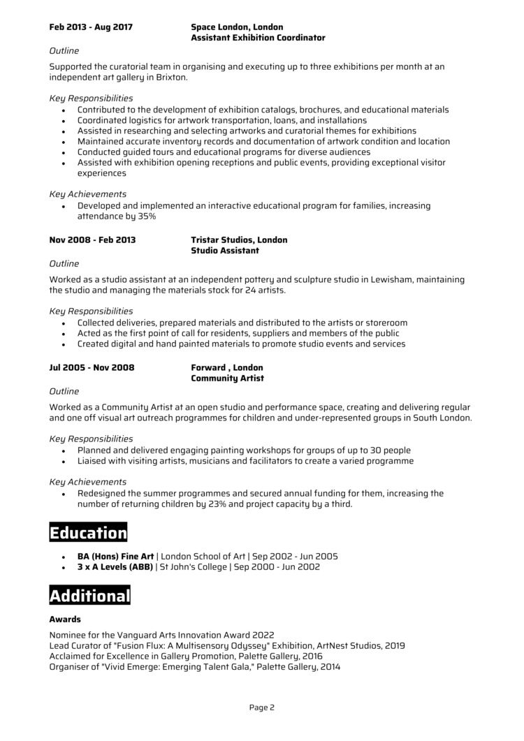 Studio Manager CV example + guide [Get hired quick]