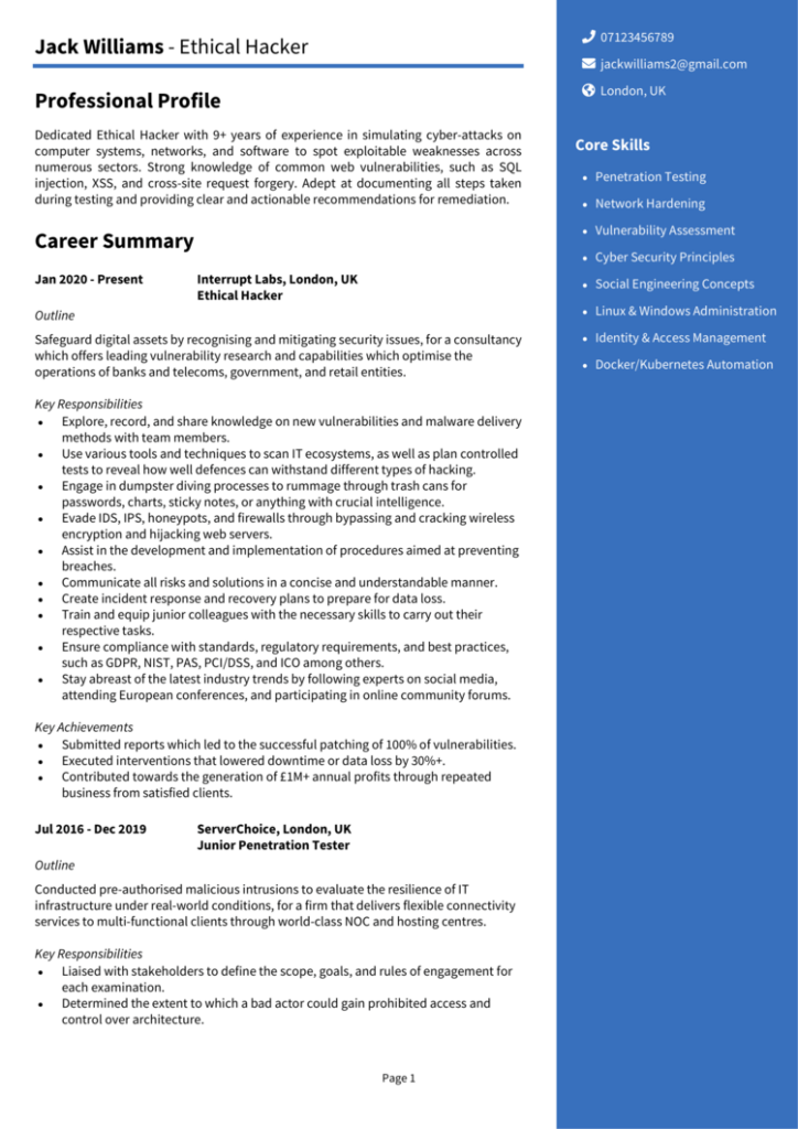 5 Cyber Security CV examples + guide [Secure top tech roles]