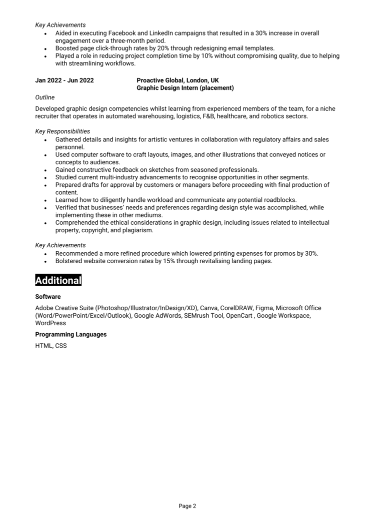 5 Graphic Designer CV examples + guide [Get yourself noticed]