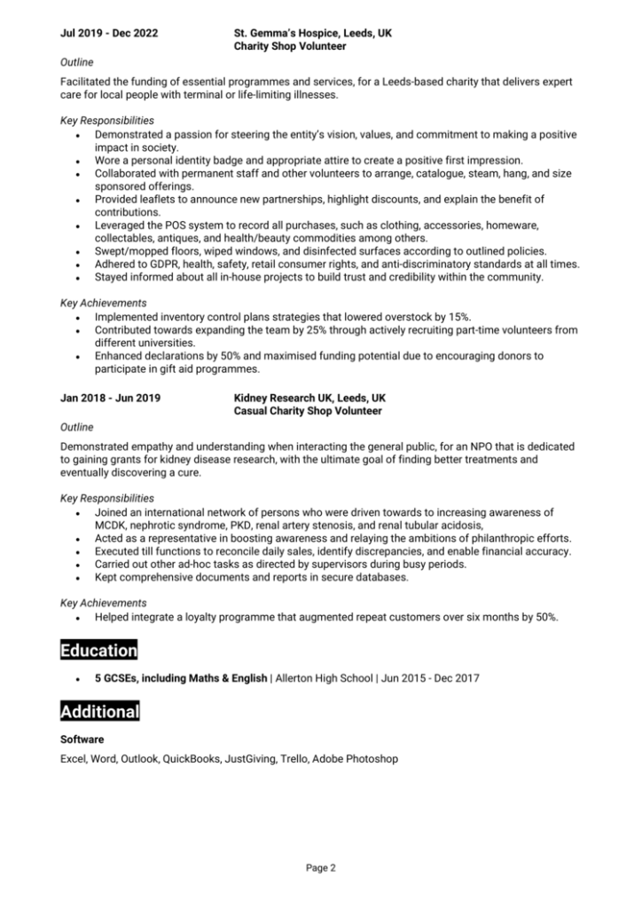 Volunteer CV Example Writing Guide Secure A Rewarding Role volunteer-cv-example-writing-guide-secure-a-rewarding-role