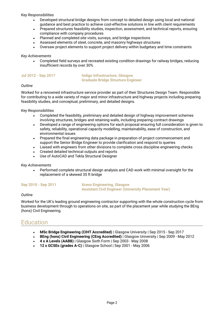 8 Civil Engineer CV examples and guide [Get more interviews]