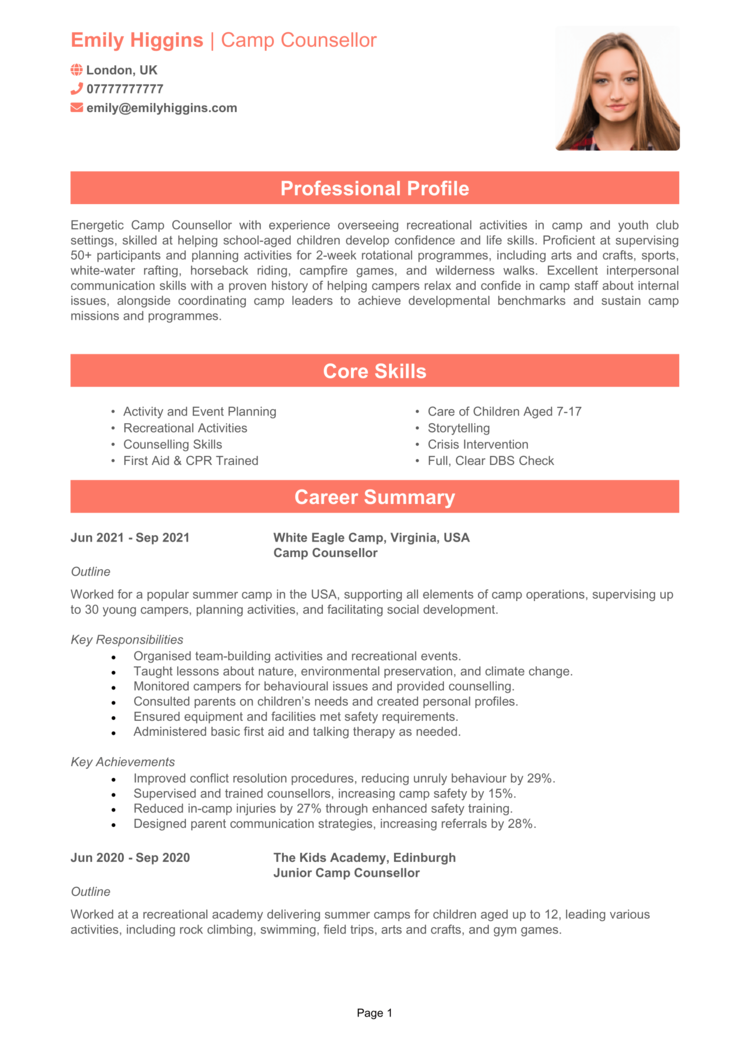 4 Counsellor CV examples + expert guide [Secure your next role]