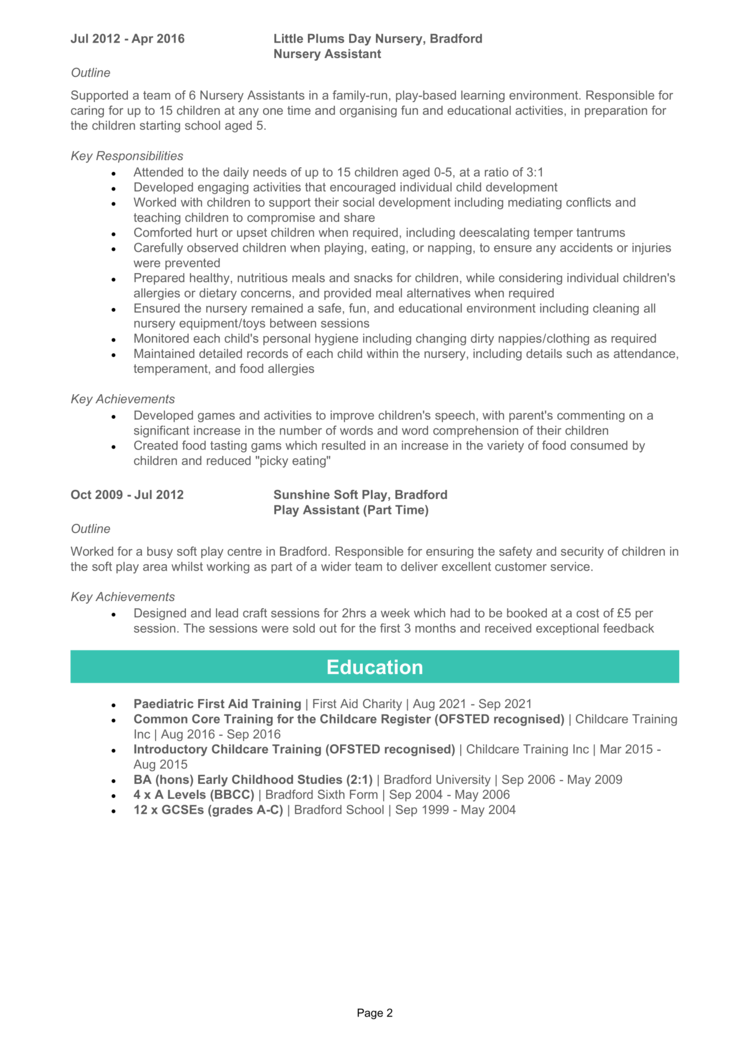 2 Nanny CV examples + CV writing guide [Land awesome jobs]