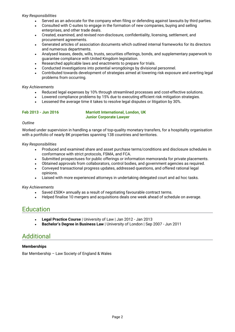 6 Lawyer CV examples + writing guide [Land a dream legal role]