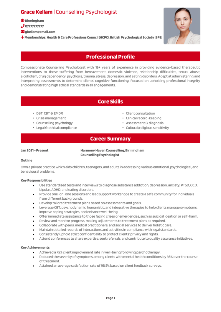 4 Psychologist CV examples + guide [Land more interviews]