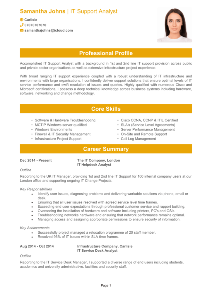 3 IT Technician CV examples + writing guide [Land a top IT job]