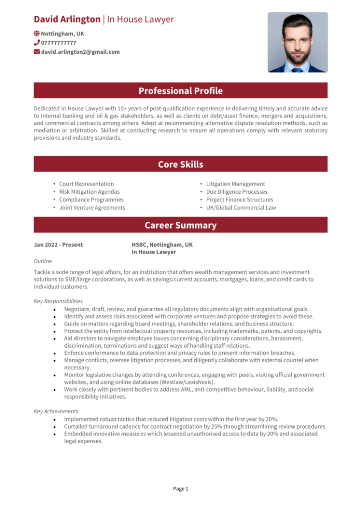 6 Lawyer CV examples + writing guide [Land a dream legal role]