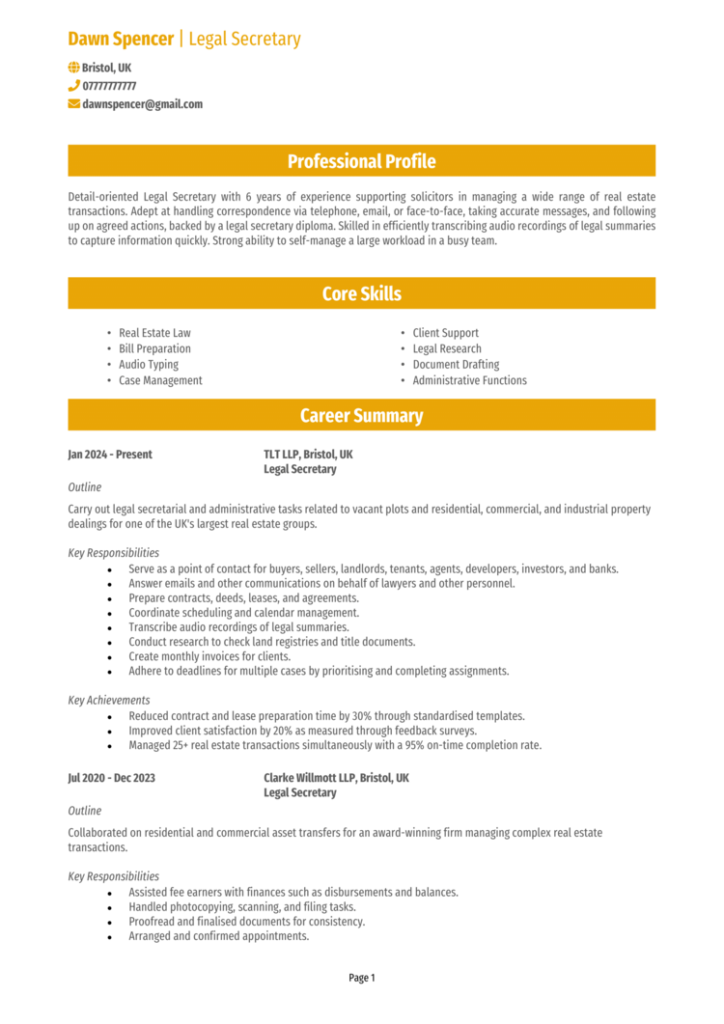 4 Secretary CV examples + in-depth guide [Get more interviews]