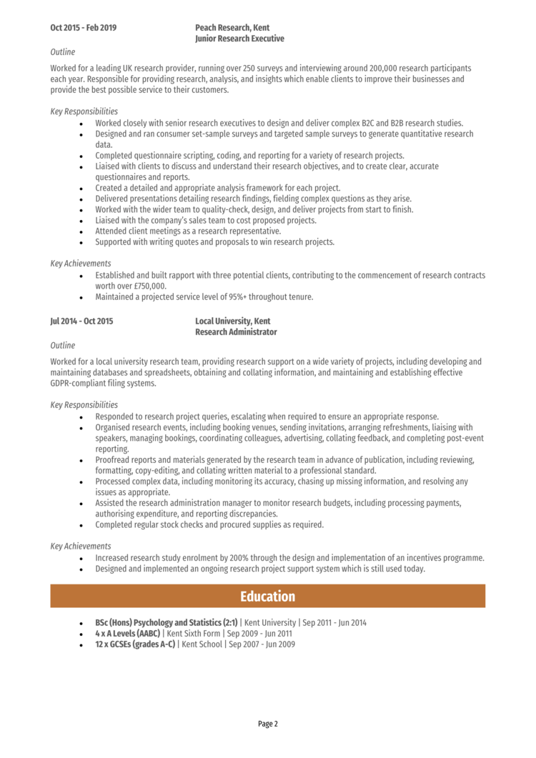 5 Research Assistant CV examples + guide [Get hired quickly]