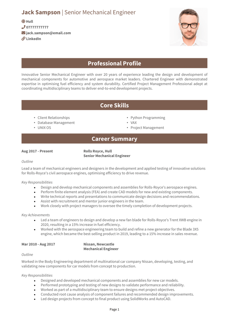 4 Mechanical Engineer CV examples + guide [Secure top jobs]